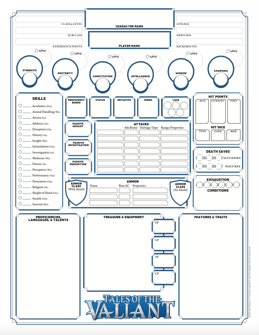 Rpg Sheets