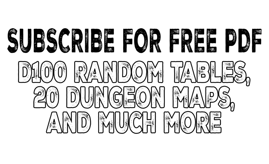 Tabletop Role-Playing Game Random Tables